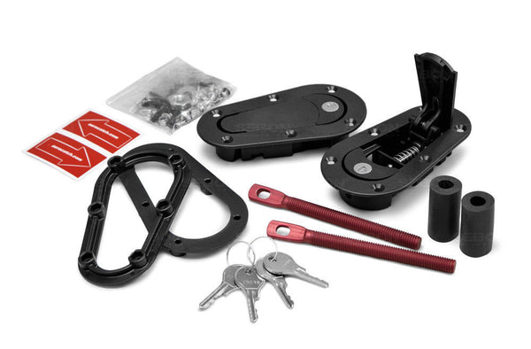 Black Plus Flush Locking Quick Release Bonnet/Boot Pin Catches - SiCo ...